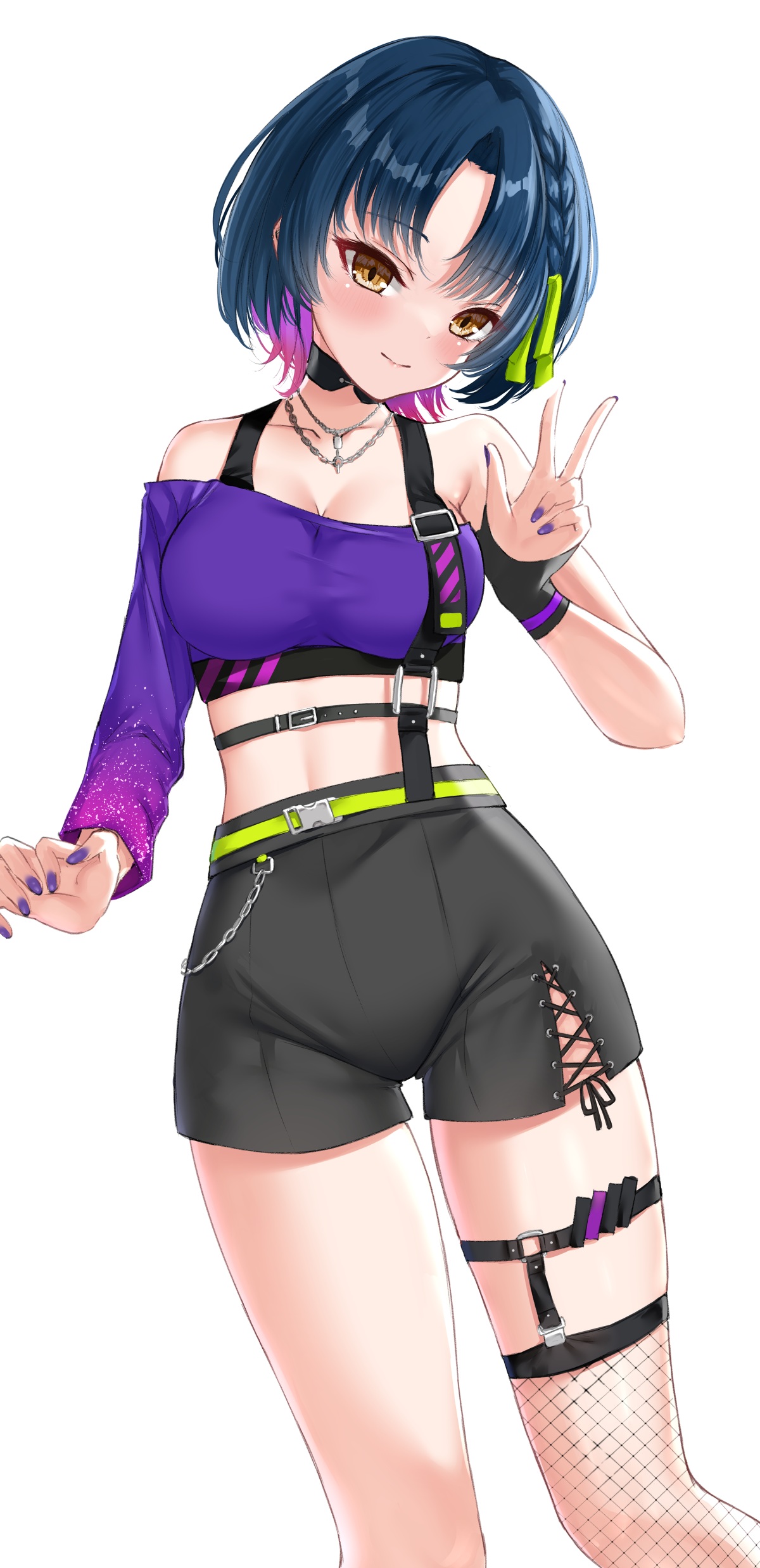 ncontrail (mgax7527) nijisanji yamagami karuta cleavage fishnets garter no bra stockings ...